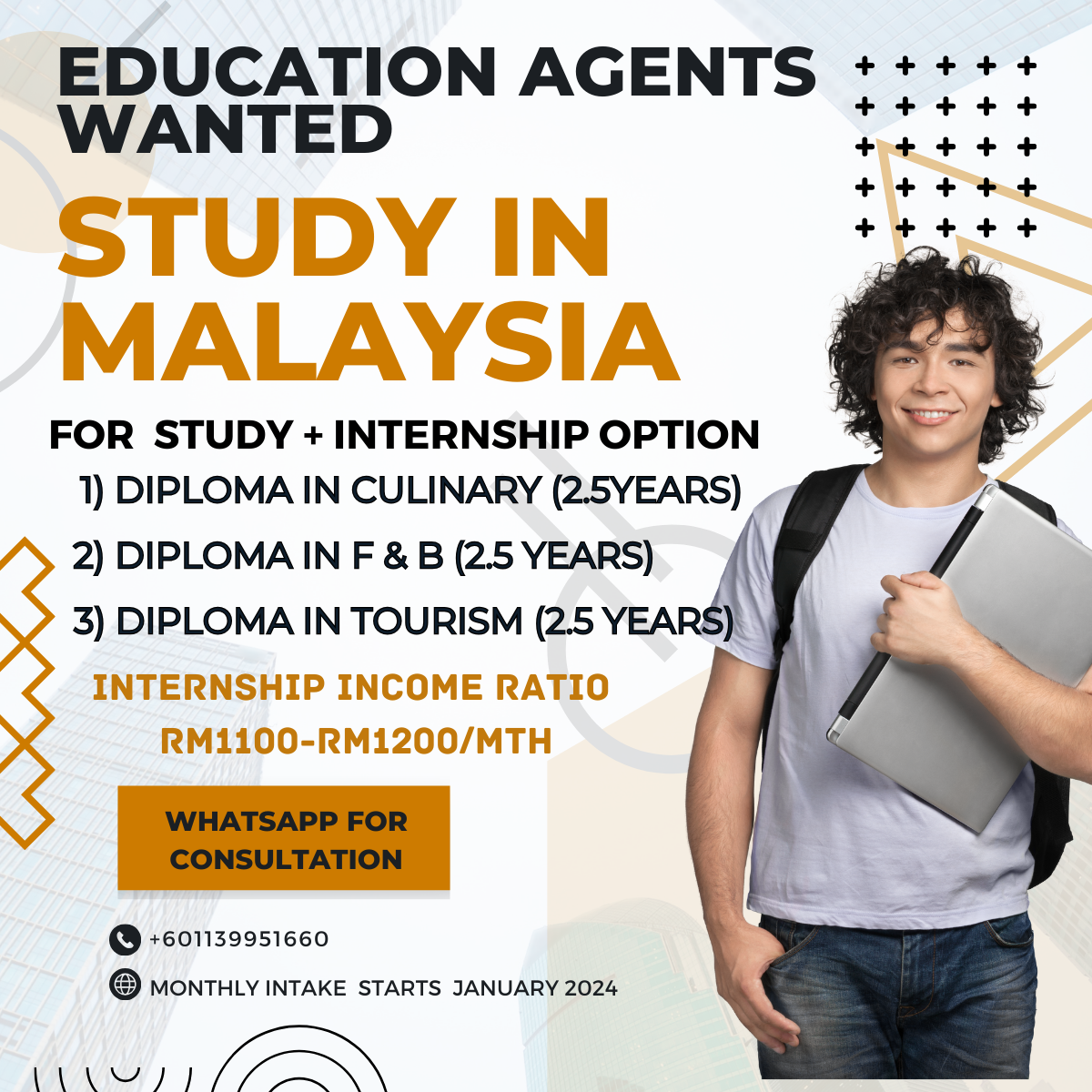 STUDY + INTERNSHIP FOR DIPLOMA STUDIES IN MALAYSIA | Education Agent Portal